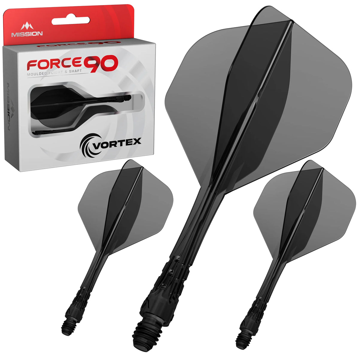 Buy Mission Force 90 Vortex Clear Black No2 Flights | Universal Darts