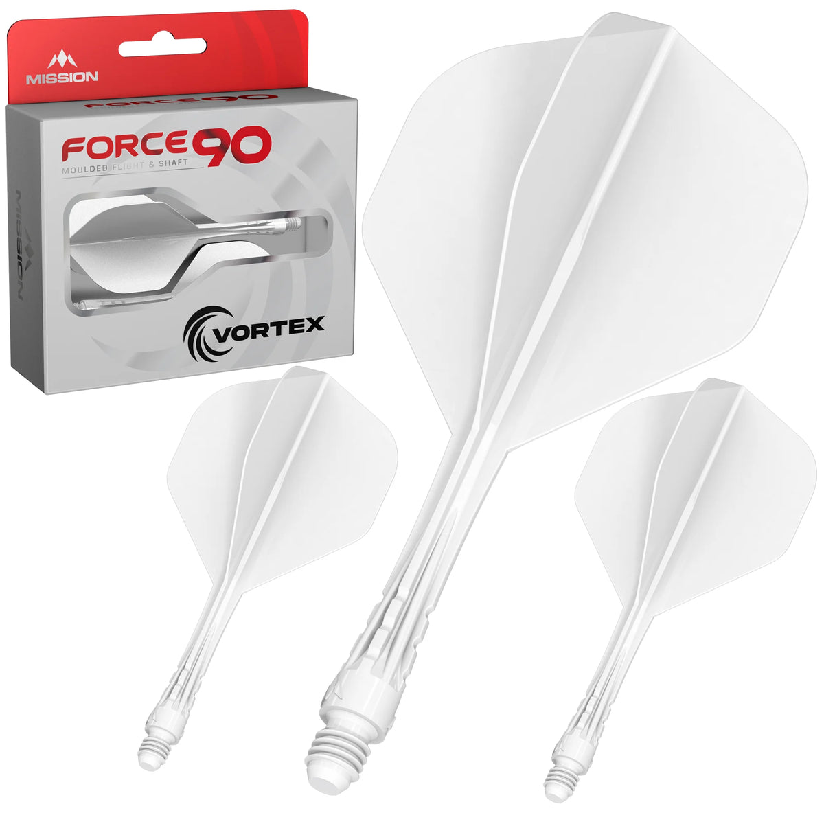 Buy Mission Force 90 Vortex Solid White No2 Flights | Universal Darts